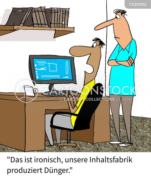 Cartoons und Karikaturen mit Textueller Inhalt