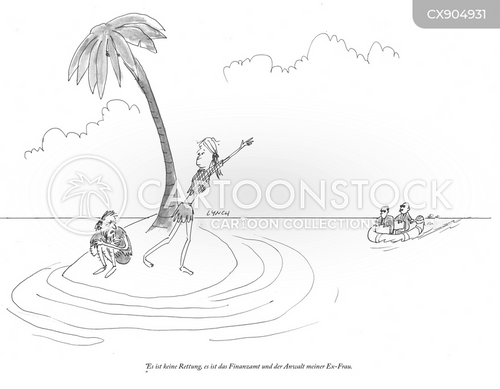 Gestrandete Insel Clipart Einsame Insel Cartoon Illustration