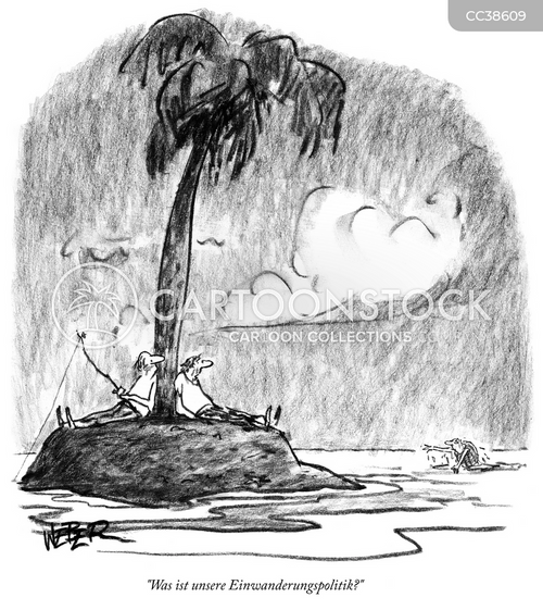 Cartoons und Karikaturen mit Einwandern