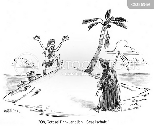 Cartoons und Karikaturen mit Einsame Insel
