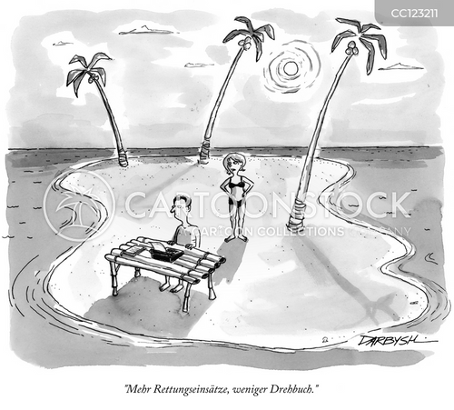 Cartoons und Karikaturen mit Drehbuchschreibprozess