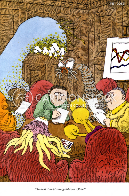 Cartoons und Karikaturen mit Denker