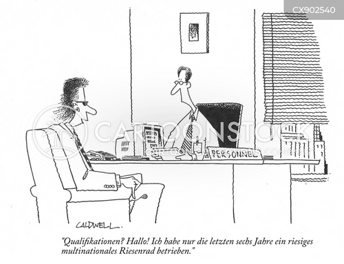Cartoons und Karikaturen mit Jobanforderung