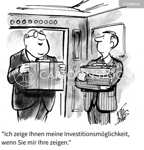 Cartoons und Karikaturen mit Investition