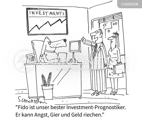 Cartoons und Karikaturen mit Investition