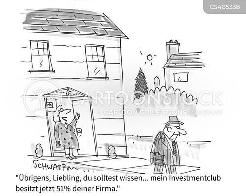 Cartoons und Karikaturen mit Investition
