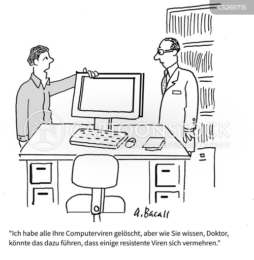 Cartoons und Karikaturen mit Computer-analogie