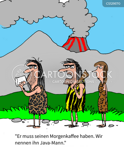 Cartoons und Karikaturen mit Java Mann