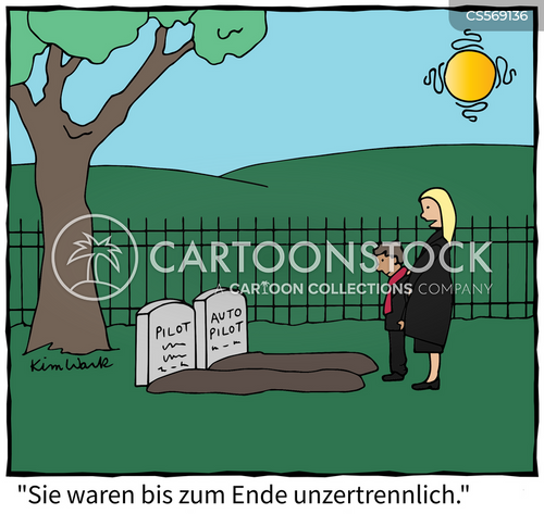 Cartoons und Karikaturen mit Auto-piloten