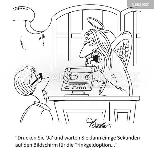 Cartoons und Karikaturen mit Ja Drücken