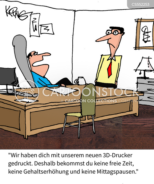 Cartoons und Karikaturen mit Drucker