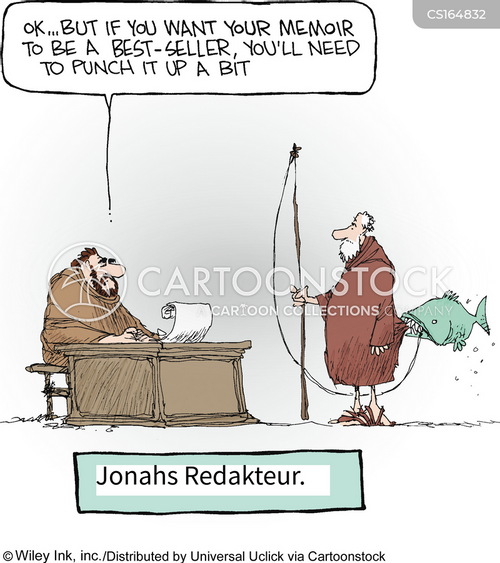 Cartoons und Karikaturen mit Buch Jonah
