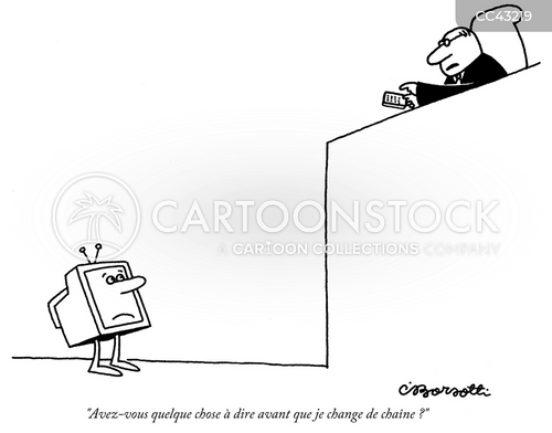 Dessins humoristique et caricaturés avec Contrôleur De Télévision