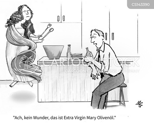 Cartoons und Karikaturen mit Jungfrau Maria