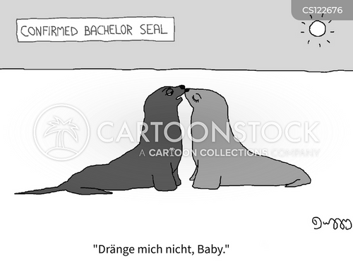 Cartoons und Karikaturen mit Junggesellenrobbe