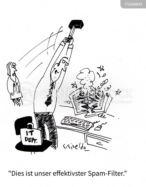 Cartoons und Karikaturen mit Junk-mail-filter