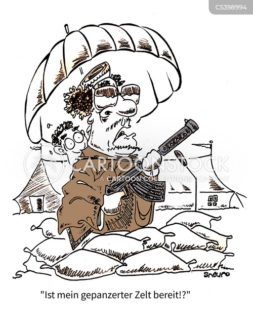 Cartoons und Karikaturen mit Kadhafi