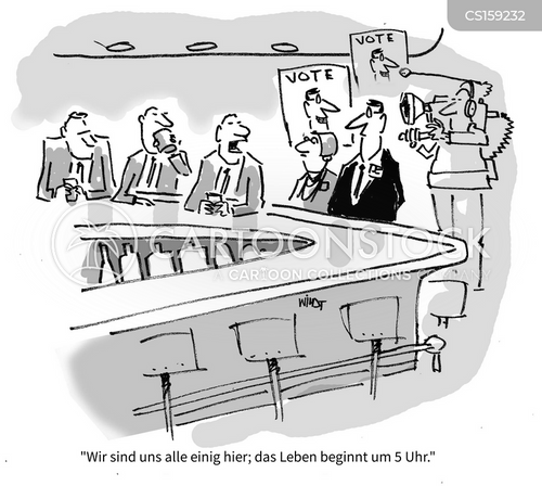 Cartoons und Karikaturen mit Beginn Des Lebens