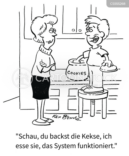 Cartoons und Karikaturen mit Plätzchen Backen