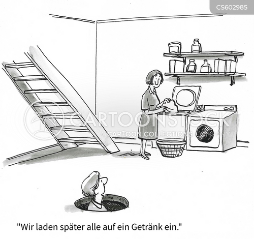 Cartoons und Karikaturen mit Party-ort