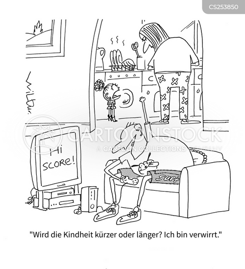 Cartoons und Karikaturen mit Kindheit