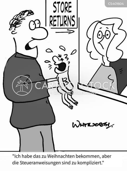 Cartoons und Karikaturen mit Steuerverwirrung