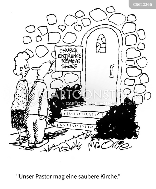 Cartoons und Karikaturen mit Kirche