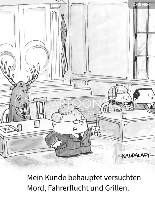 Cartoons und Karikaturen mit Grillparty