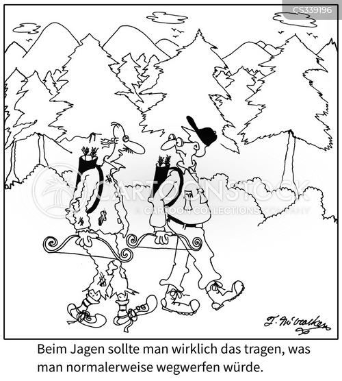 Cartoons und Karikaturen mit Jagdethik