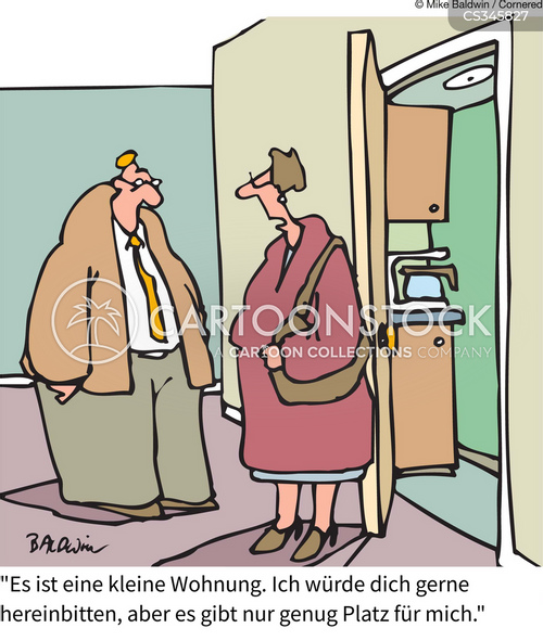 Cartoons und Karikaturen mit Wohnung