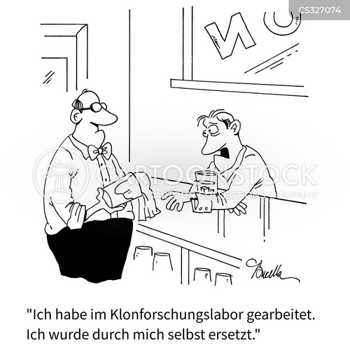 Cartoons und Karikaturen mit Klonlabore