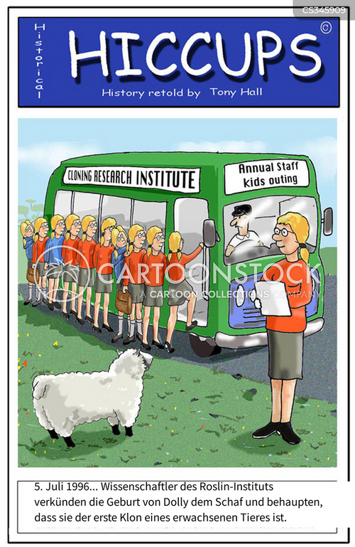 Cartoons und Karikaturen mit Kloninstitut