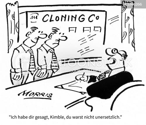 Cartoons und Karikaturen mit Klonforschung