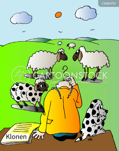 Cartoons und Karikaturen mit Klonierung