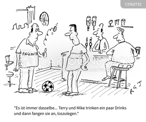 Cartoons und Karikaturen mit Barkeeper
