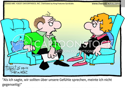 Cartoons und Karikaturen mit Emotionale Dialog
