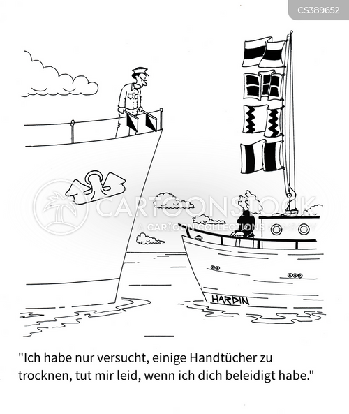Cartoons und Karikaturen mit Semaphore-flagge