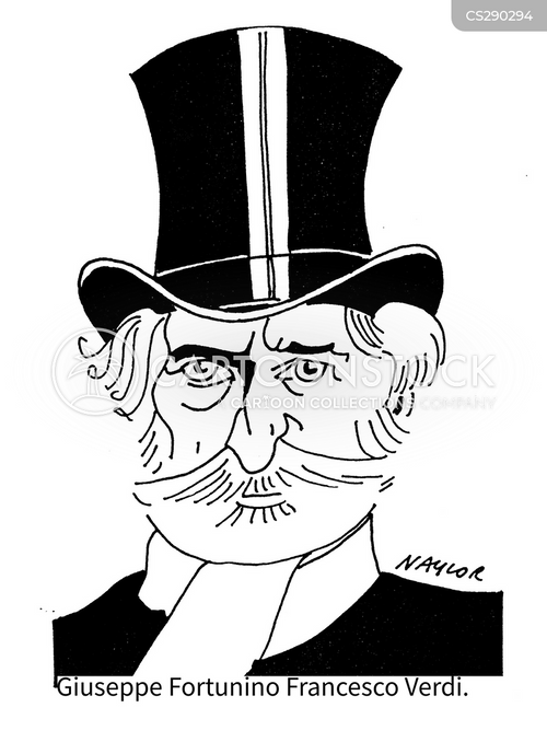 Cartoons und Karikaturen mit Giuseppe Verdi