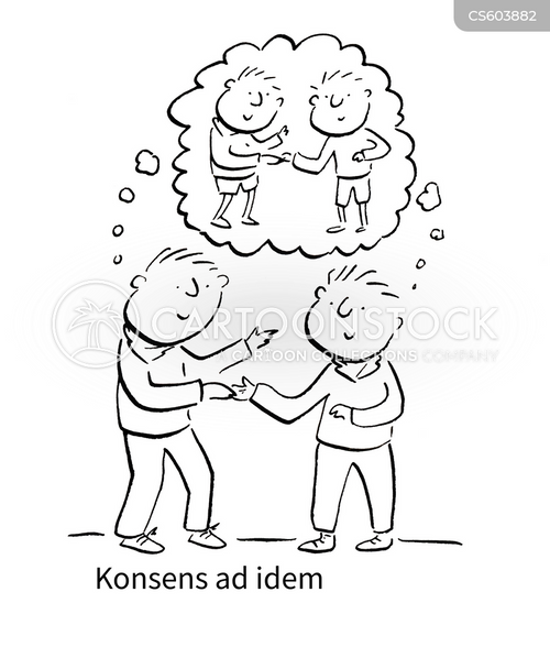 Cartoons und Karikaturen mit Konsens-engineering