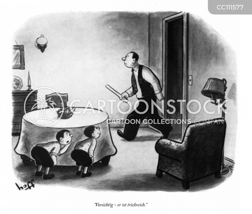 Cartoons und Karikaturen mit Körperstrafe