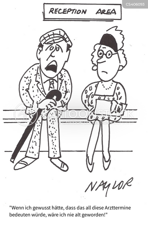 Cartoons und Karikaturen mit Krankenhaus Termine