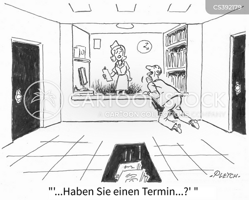 Cartoons und Karikaturen mit Notfalltermin