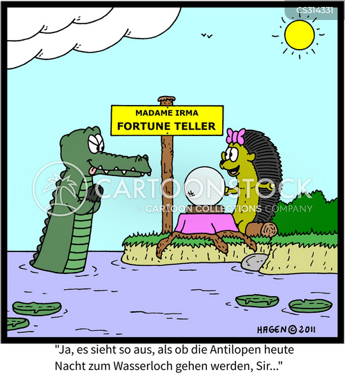Cartoons und Karikaturen mit Krokodil-humor