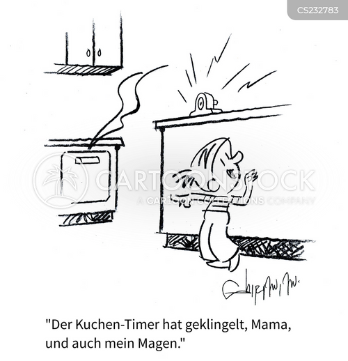 Cartoons und Karikaturen mit Kuchen