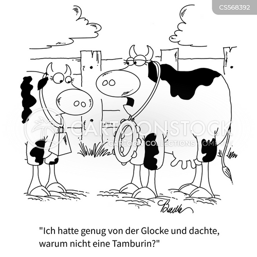 Cartoons und Karikaturen mit Tamburin