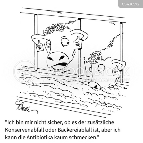 Cartoons und Karikaturen mit Kuhfutter Vs. Soziales Futter