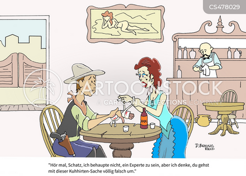 Cartoons und Karikaturen mit Kuhhirt