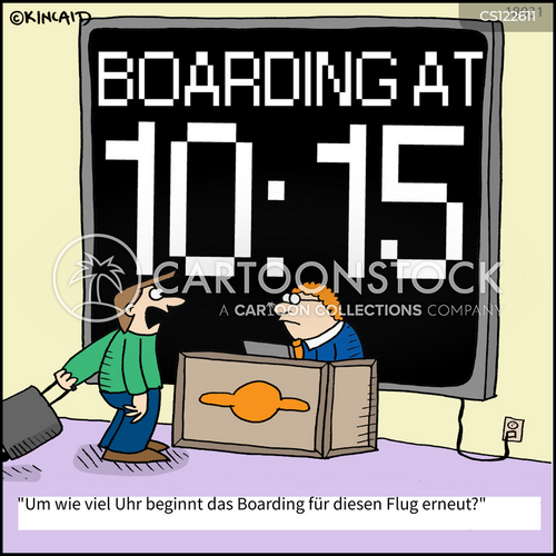 Cartoons und Karikaturen mit Boarding-crew