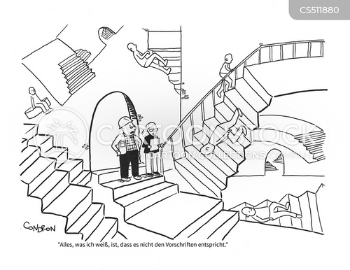 Cartoons und Karikaturen mit Penrose-treppen