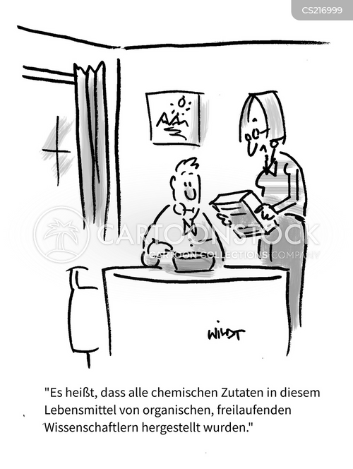 Cartoons und Karikaturen mit Bio-zutat
